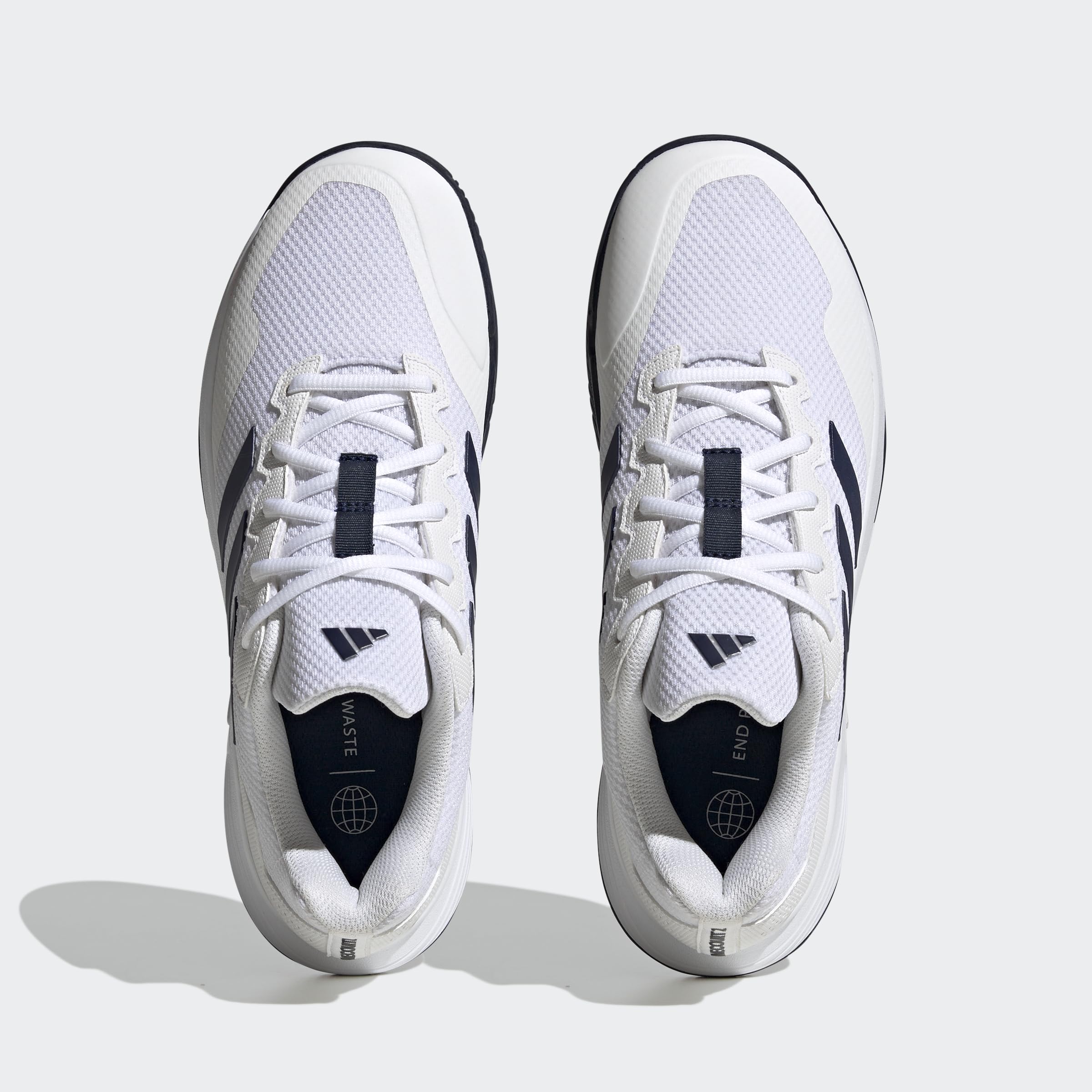 adidas Men's GameCourt 2 Tennis Shoe, White/Team Navy Blue/White, 10.5