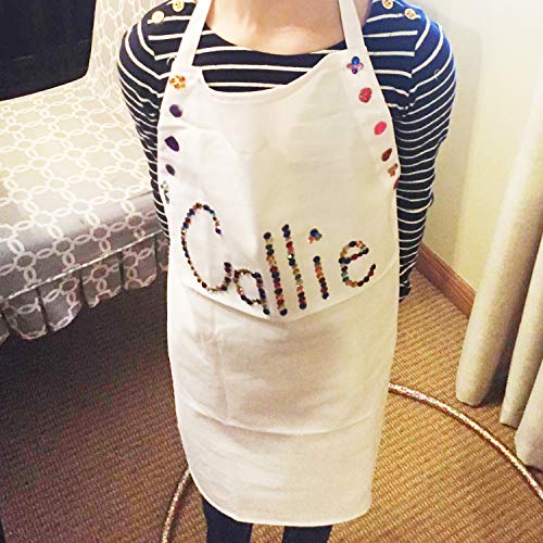 Novelty Place Kid's Apron with Chef Hat Set (3 Set) - Skin-friendly Childrenās Bib with Pocket - Cooking, Baking, Painting, Training Wear - Kid's Size (6-12 Year, White)
