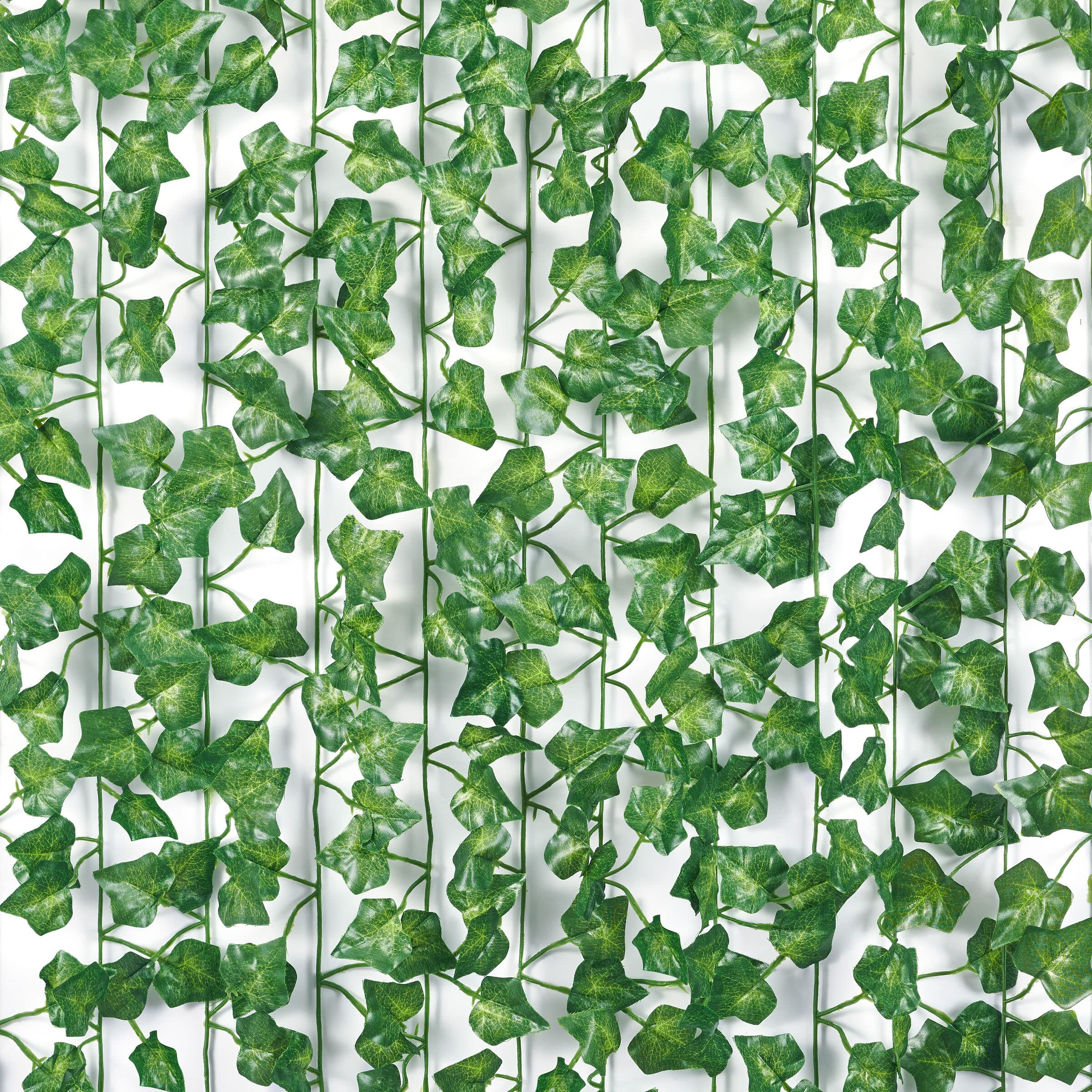 Elements Fake Ivy Garland, Poly Silk Ivy Wall decor with UV protection, Indoor Outdoor Décor for Living Room, Bedroom , Party, Wedding and Patio and Poolside, 79 Inch, 1680 Leaves, Green