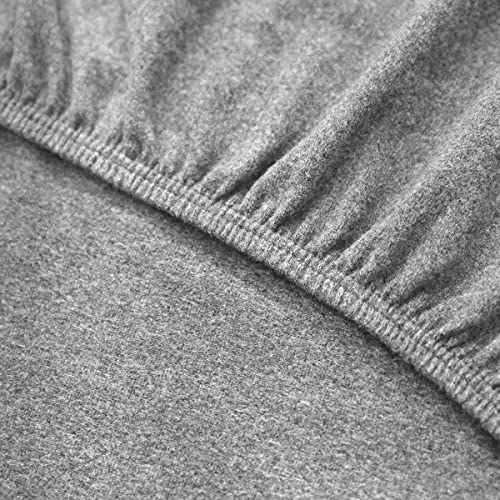 COSMOPLUS Queen Fitted Sheet Only(No Flat Sheet or Pillow Shams),4 Way Stretch Micro-Knit,Snug Fit,Wrinkle Free,for Standard Mattress and Air Bed Mattress from 8” Up to 14”,Light Hemp Gray