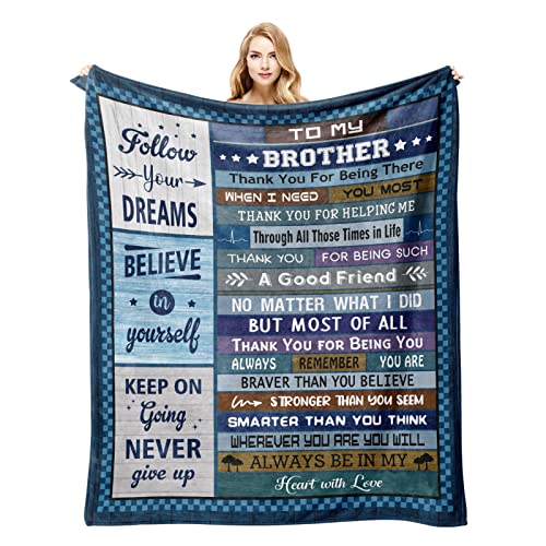Brother Gifts from Sister, Gifts for Brother Blanket 60"x 50", Birthday Gifts for Brother, Brother Gifts, Brother Birthday Gifts from Sister, Brother Gifts Ideas for Christmas Graduation Fathers Day