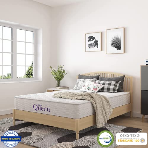 NapQueen 8 Inch Innerspring Twin-XL Mattress Medium Firm Memory Foam Mattress, Bed in a Box