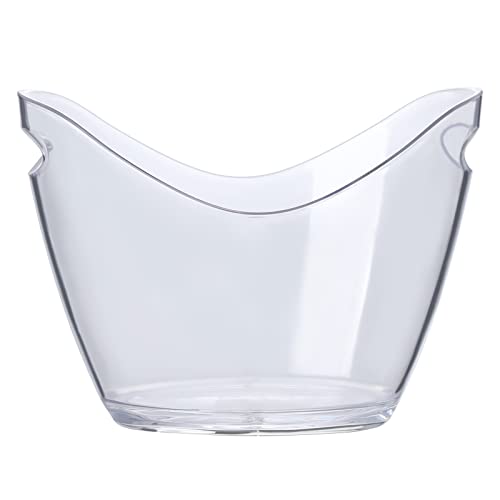 asika Ice Bucket Wine Bucket,Clear Acrylic 3.5 Liter Plastic Tub for Drinks and Parties, Food Grade, Perfect for Wine, Champagne or Beer Bottles