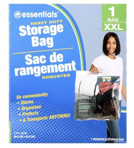 TDST Essentials XXL Plastic Storage Bags Clear Extra Large with Handles Zipper Organizer for Blankets Clothes Resealable with Bonus TDST Scented Aziza