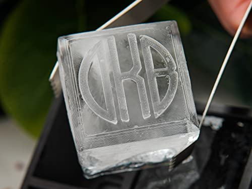 Siligrams Monogrammed Bartender Ice Cube Tray, Personalized Custom 1.5, 1.75, 2 inch Cocktail Ice Cube Tray, Custom Silicone Ice Cube Mold, Gift For Him, Ice Stamp, Whiskey Ice Cube, DIY