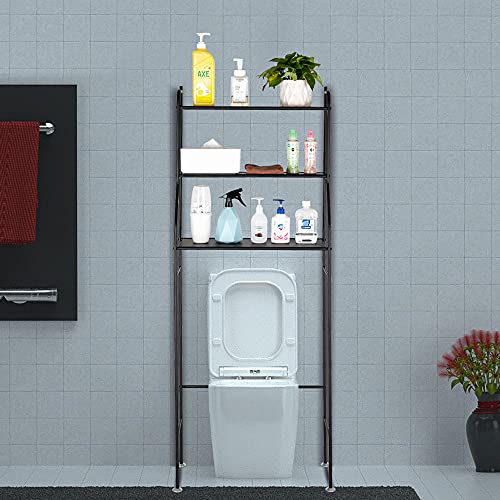 Ochine 3 Tier Toilet Rack Bathroom Storage Shelf Industrial Bathroom Organizer Over Toilet Storage Rack Space Saver Rustic Wall Shelves Cabinet for Bathroom Living Room Kitchen (Ship from USA)