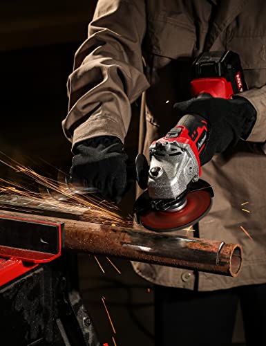 AVID POWER Cordless Angle Grinder with 4-pole Motor, 20V Cordless Grinders Tools w/4.0A Battery & Fast Charger, 4-1/2 Inch Grinding Wheels, Cutting Wheels, Flap Discs and Adjustable Auxiliary Handle