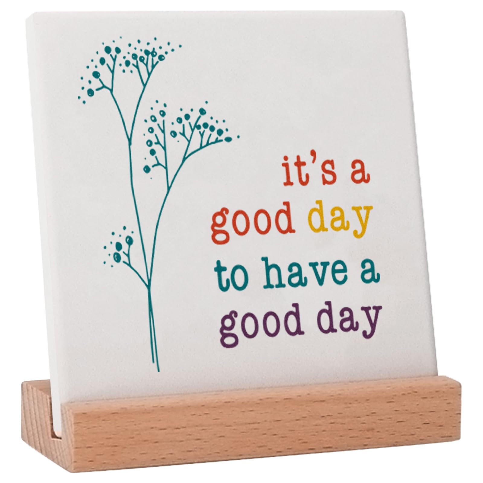 Positive Decor Motivational Gifts for Women, It's a Good Day Sign Inspirational Desk Art Decor, Emotion cheerful Support Mindset Good Vibes Decoration for Home Office