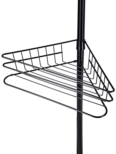 JUMPGA Aquaterior 4 Layers Shower Corner Pole Caddy Shelf Bathroom Wall Storage Metal Rack Holder