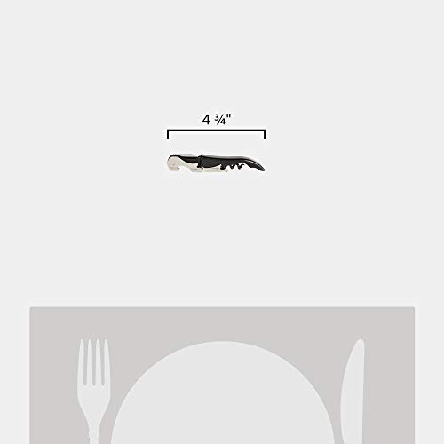 Pulltap's Double-Hinged Waiters Corkscrew, Black and Stainless Steel