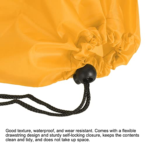 PATIKIL Clothes Storage Drawstring Bag, 2 Pack Large Size Clothes Blankets Organizer Bag with Strap for Camping Travel, Yellow