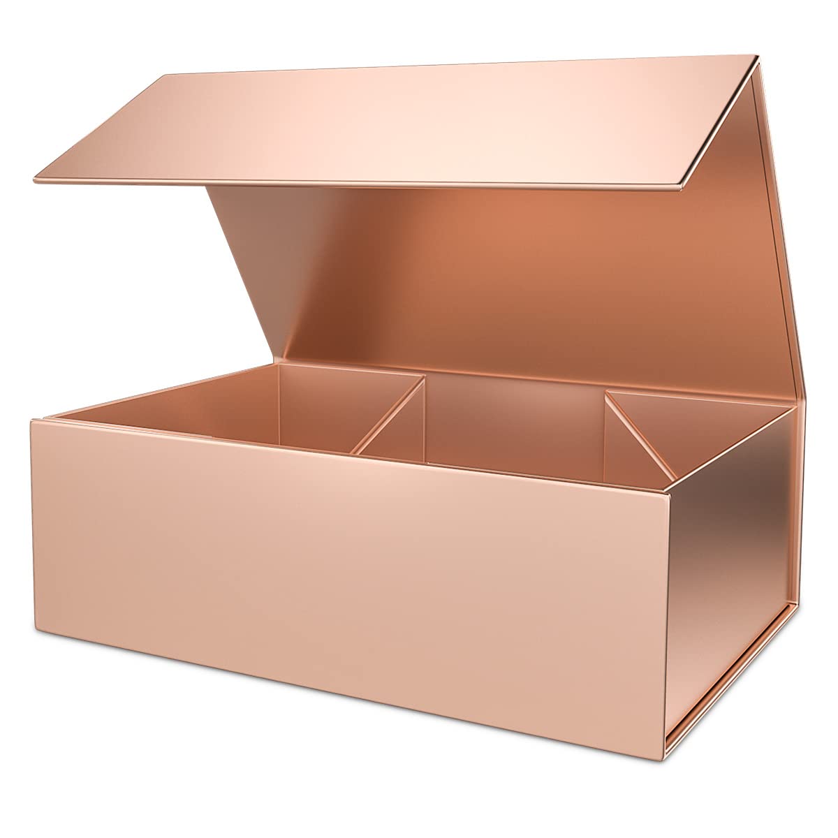 Gift Box 10" x 6" x 3" with Magnetic Closure Lid Gift Box for Presents,Bridesmaid Gifts Box,Cute Box,Birthday Gift box,Luxury for Gift Packaging, Magnetic Gift Box for Wrapping Gifts (Rose Gold)
