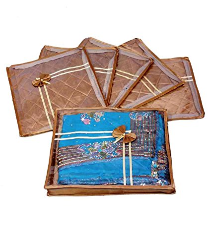 Fashion Bizz Fashion Bizz Premium Golden Saree Cover-Set of 12