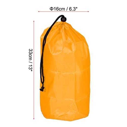 PATIKIL Clothes Storage Drawstring Bag, 2 Pack Large Size Clothes Blankets Organizer Bag with Strap for Camping Travel, Yellow