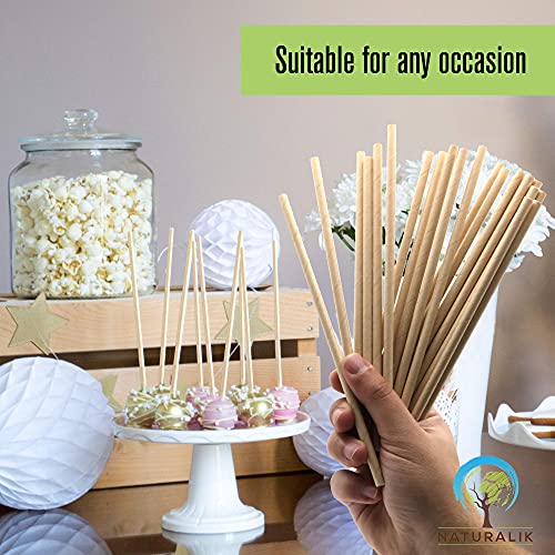 Naturalik 300/1000-Pack Extra Durable Brown Paper Straws Biodegradable- Premium Eco-Friendly Paper Straws Bulk- Drinking Straws for Juices, Restaurants and Party Supplies, 7.7" (Brown, 300ct)