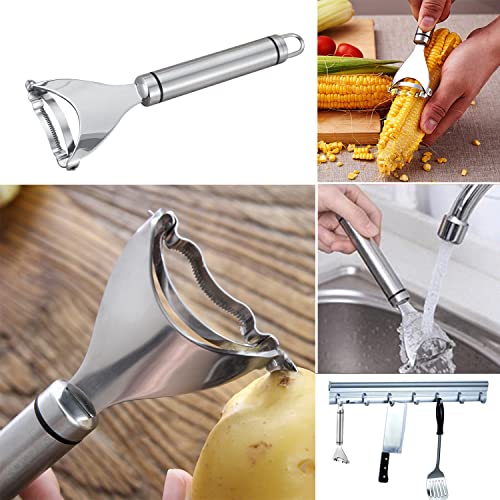 Stainless Steel Corn Peeler, Magic Corn Cob Stripper Tool - Corn Peeler for Corn On The Cob, Removes Kernels From Corn Cobs In Seconds, Kitchen Gadget (Set of 2)