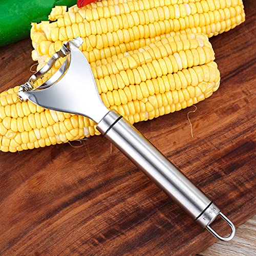 Stainless Steel Corn Peeler, Magic Corn Cob Stripper Tool - Corn Peeler for Corn On The Cob, Removes Kernels From Corn Cobs In Seconds, Kitchen Gadget (Set of 2)