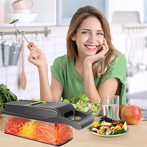 AHCZDDK Vegetable Chopper - Time-and Labor-Saving Food Chopper - Pro Onion Chopper Vegetable Cutter and Dicers ,12 in 1 Multifunctional Veggie Chopper,Container for Salad Potato Carrot Garlic…