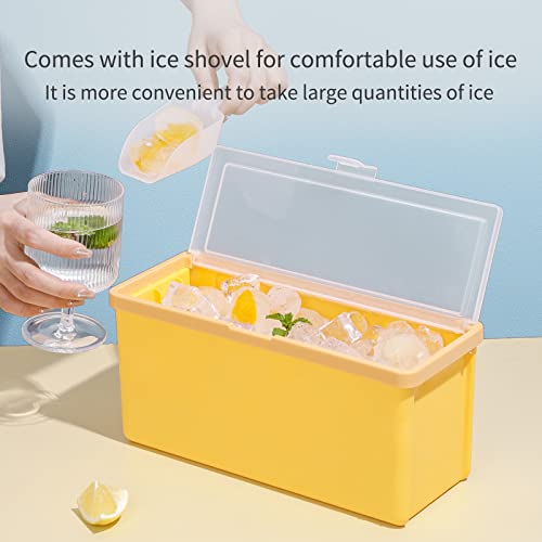 Ice Cube Tray - Ice Tray, Silicone Ice Cube Tray with Bin, Ice Cube Trays for Freezer with Lid, 3 Pack Ice Tray with Ice Bucket, Ice Scoop. Mini Ice Maker, Easy Release Ice Cube, Ice Molds for Whiskey