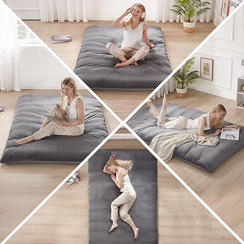 SINWEEK 4 inch Japanese Futon Mattress Foldable Floor Couch Tatami Mat for Adults, Guest Sleeping Pad, and Camping Bed