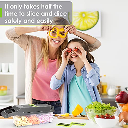 AHCZDDK Vegetable Chopper - Time-and Labor-Saving Food Chopper - Pro Onion Chopper Vegetable Cutter and Dicers ,12 in 1 Multifunctional Veggie Chopper,Container for Salad Potato Carrot Garlic…