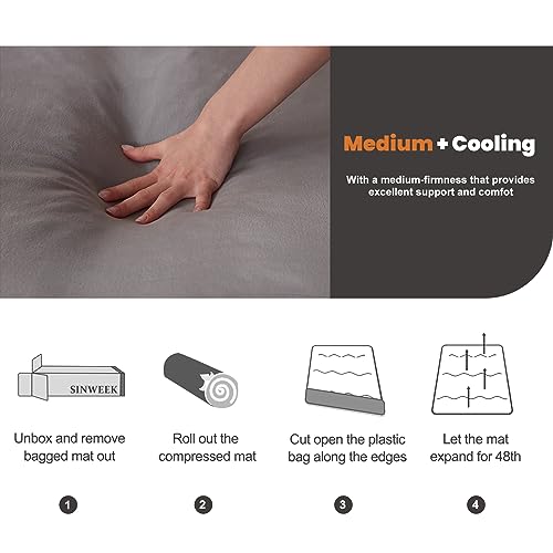 SINWEEK 4 inch Japanese Futon Mattress Foldable Floor Couch Tatami Mat for Adults, Guest Sleeping Pad, and Camping Bed