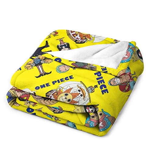 Anime Pirate Flannel Throw Blanket Soft Resistant for Living Room/Bedroom/Sofa/Chair 50"x60"