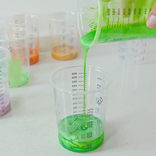 FEXIA 50-Pcs Resin Mixing Cups 600ml (20oz) Disposable Measuring Cups Plastic Measuring Cups for Art Epoxy Resin Supplies Kits Complete Set Molds Liquid Silicone Mica Powder Cooking Baking