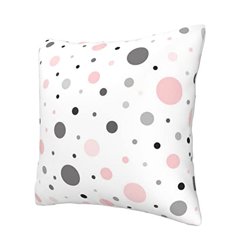 EWMAR Pink Gray White Modern Polka Dot Pattern Throw Pillow Covers Cushion Decorative Pillowcases for Sofa Couch Living Room Outdoor Home Decor