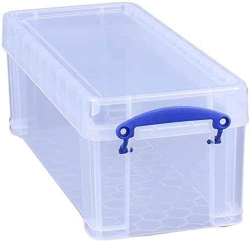 Really Useful Box Plastic Storage Box, 6.5 Liters, 17 1/2" x 7" x 6 1/4", Clear (Four Pack)