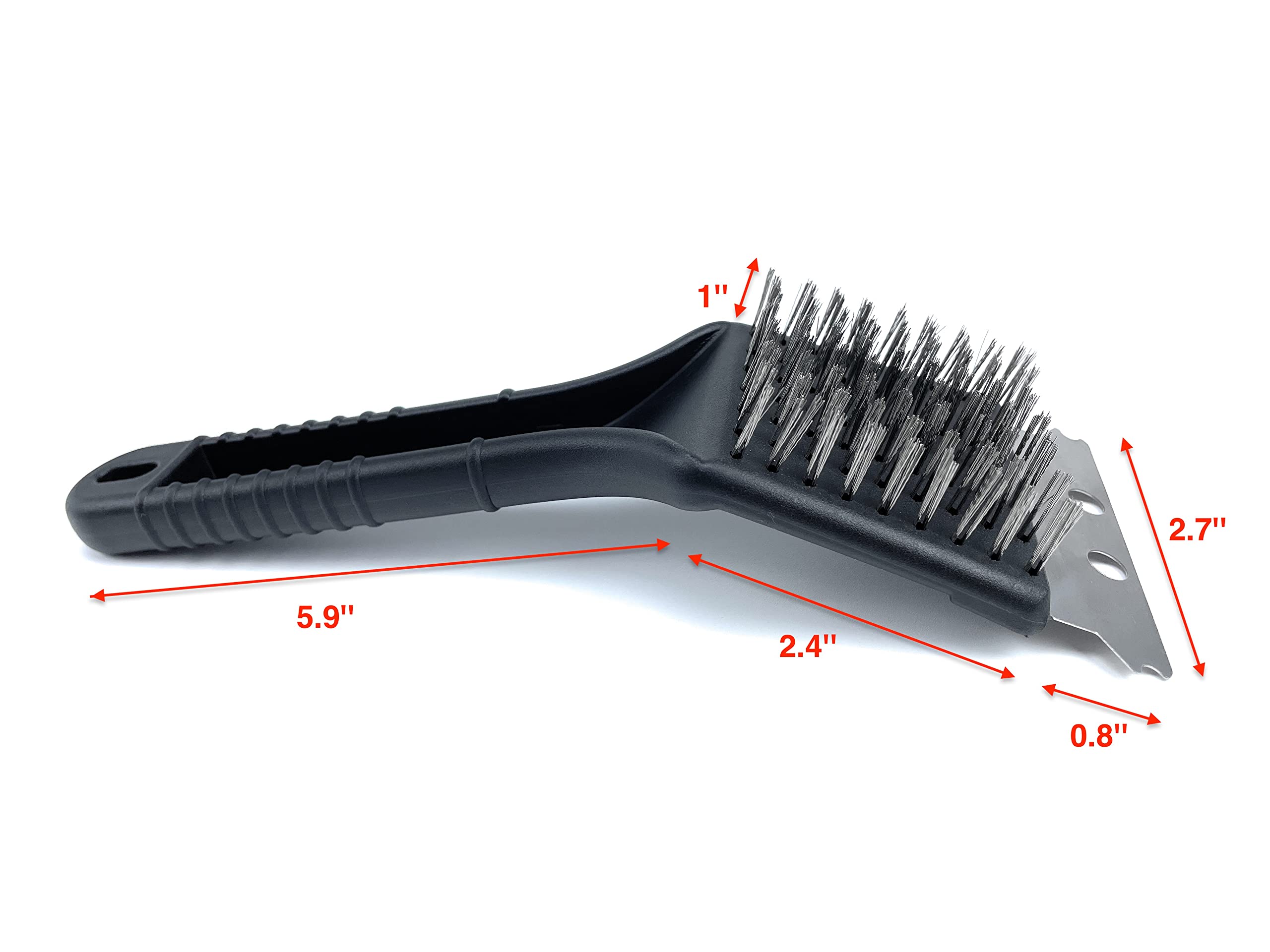 Barbecue Partner Small BBQ Cleaner Steel Wire Grill Brush and Scraper for Grime with Plastic Handle 8 inches