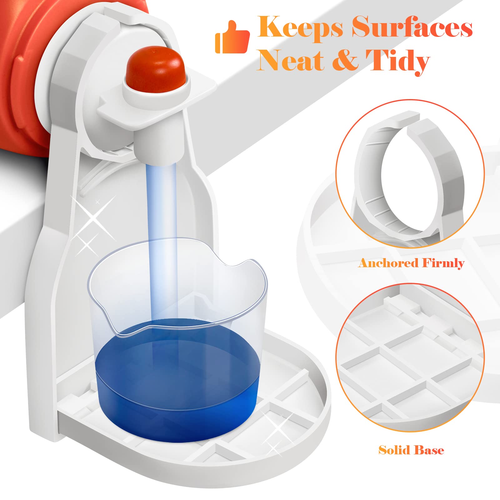 Laundry Detergent Cup Holder 2 Pack, Detergent Drip Catcher Organizer to Keep Room Tidy, Soap Tray Dispenser Laundry Detergent Gadget Fit for Most Softener Liquid Economic Sized Bottles No More Leaks
