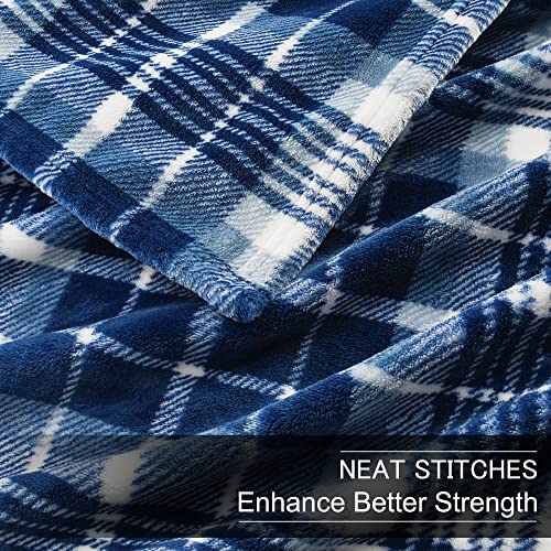 Solaris Plaid Fleece Throw Blanket for Couch Ultra Soft Lightweight Flannel Blanket, 50" x 60"