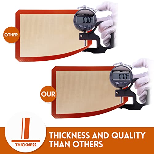 STATINT Non-Stick Silicone Baking Mat, Premium Food Safe - Pack of 2, for Cookie Oven Reusable Mat