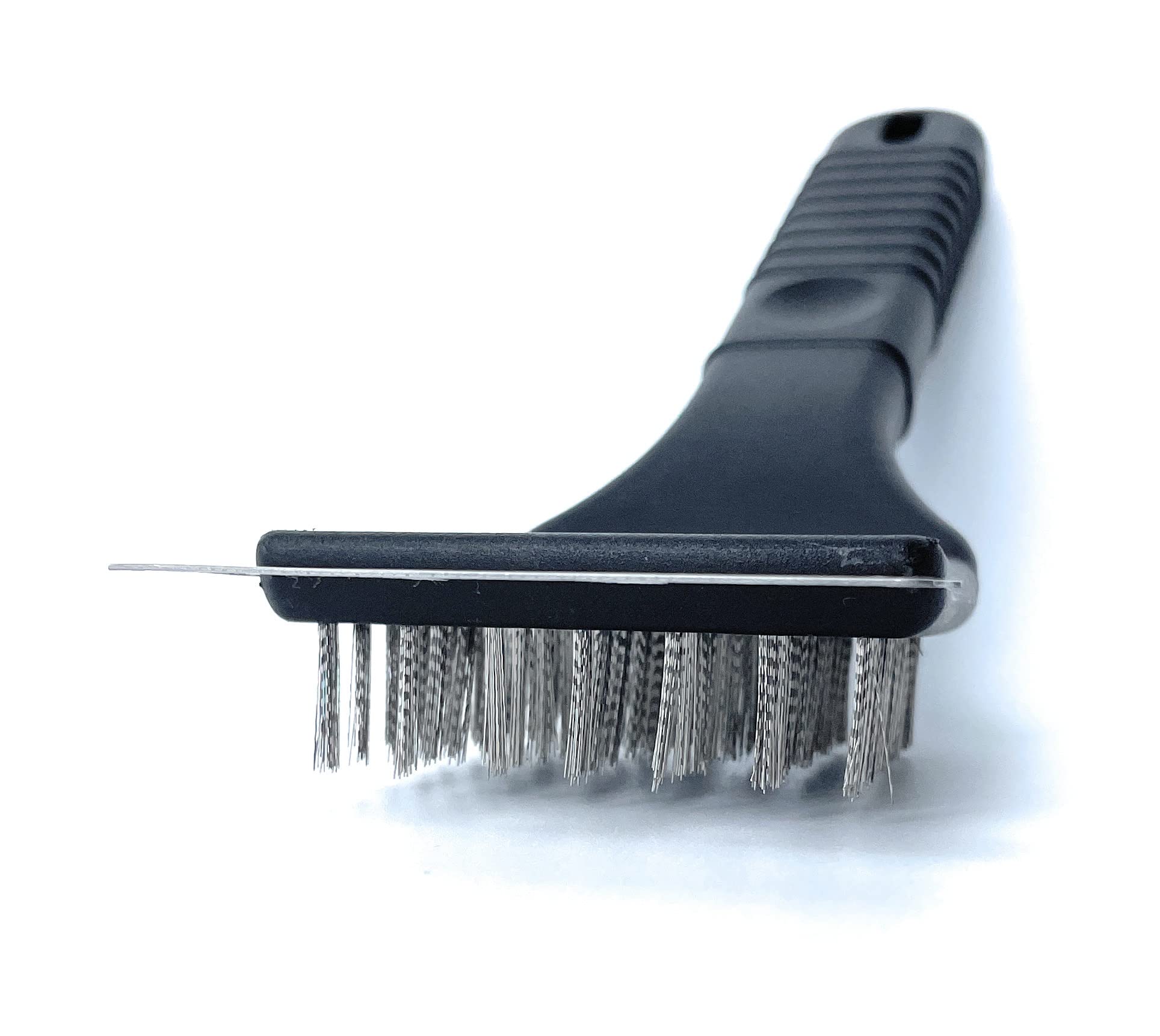 Barbecue Partner Small BBQ Cleaner Steel Wire Grill Brush and Scraper for Grime with Plastic Handle 8 inches