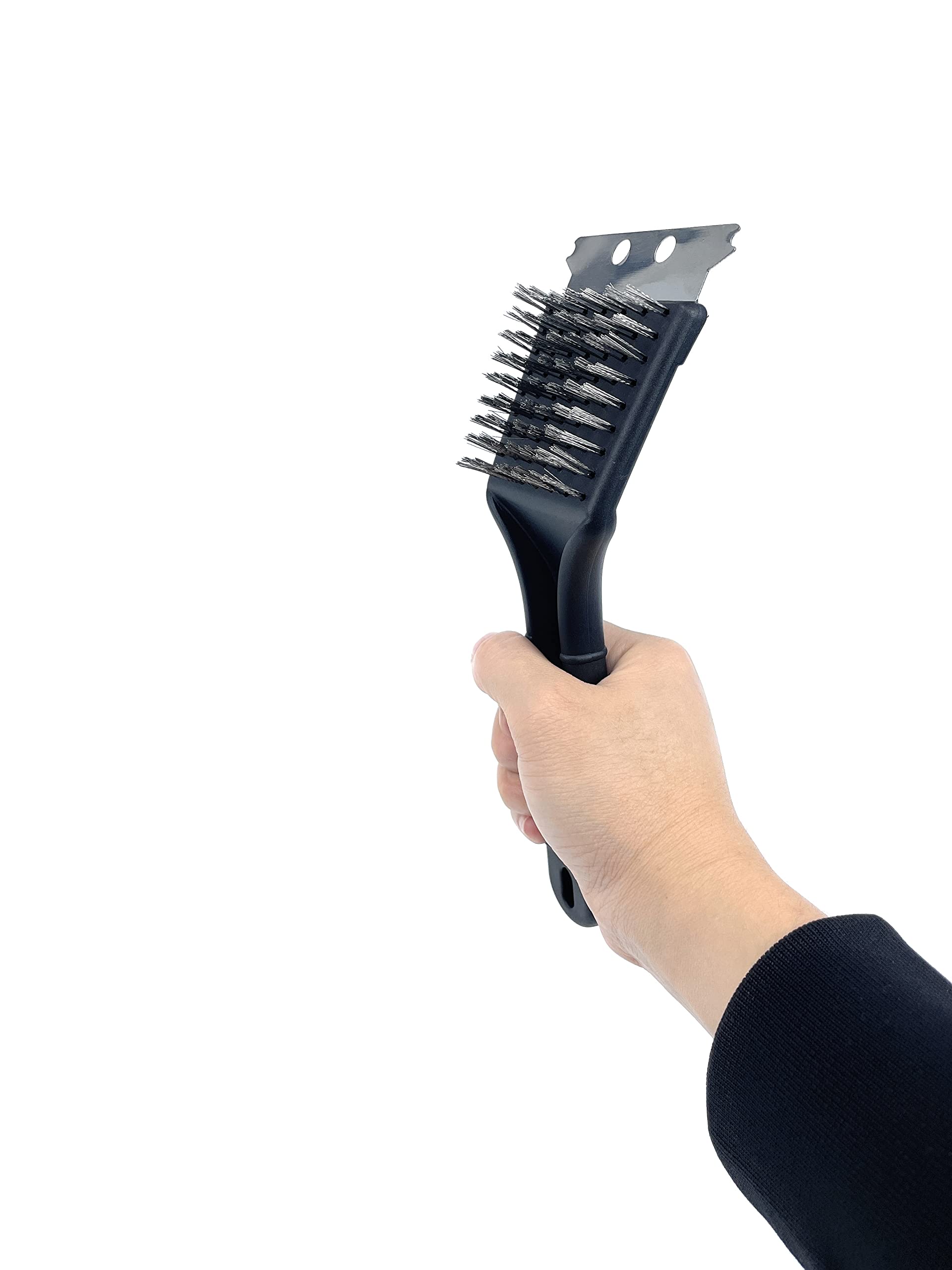 Barbecue Partner Small BBQ Cleaner Steel Wire Grill Brush and Scraper for Grime with Plastic Handle 8 inches