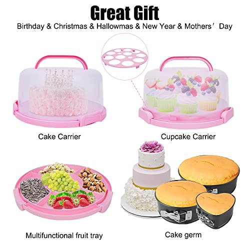 Cake Decorating Kit,635 Pcs Cake Decorating Supplies With 3 Springform Pan Sets Icing Piping Nozzles Cake Rotating Turntable Cake Topper Piping Bags Cake Carrier Holder,Cake Baking Supplies Set Tools