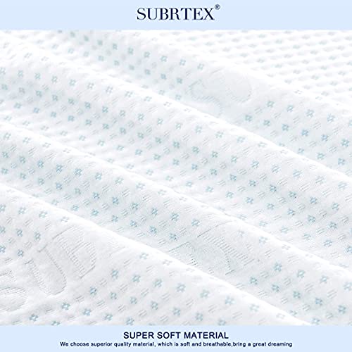 subrtex 2 Inch Bed Mattress Topper and Removable Bamboo Cover Bundle (Twin)
