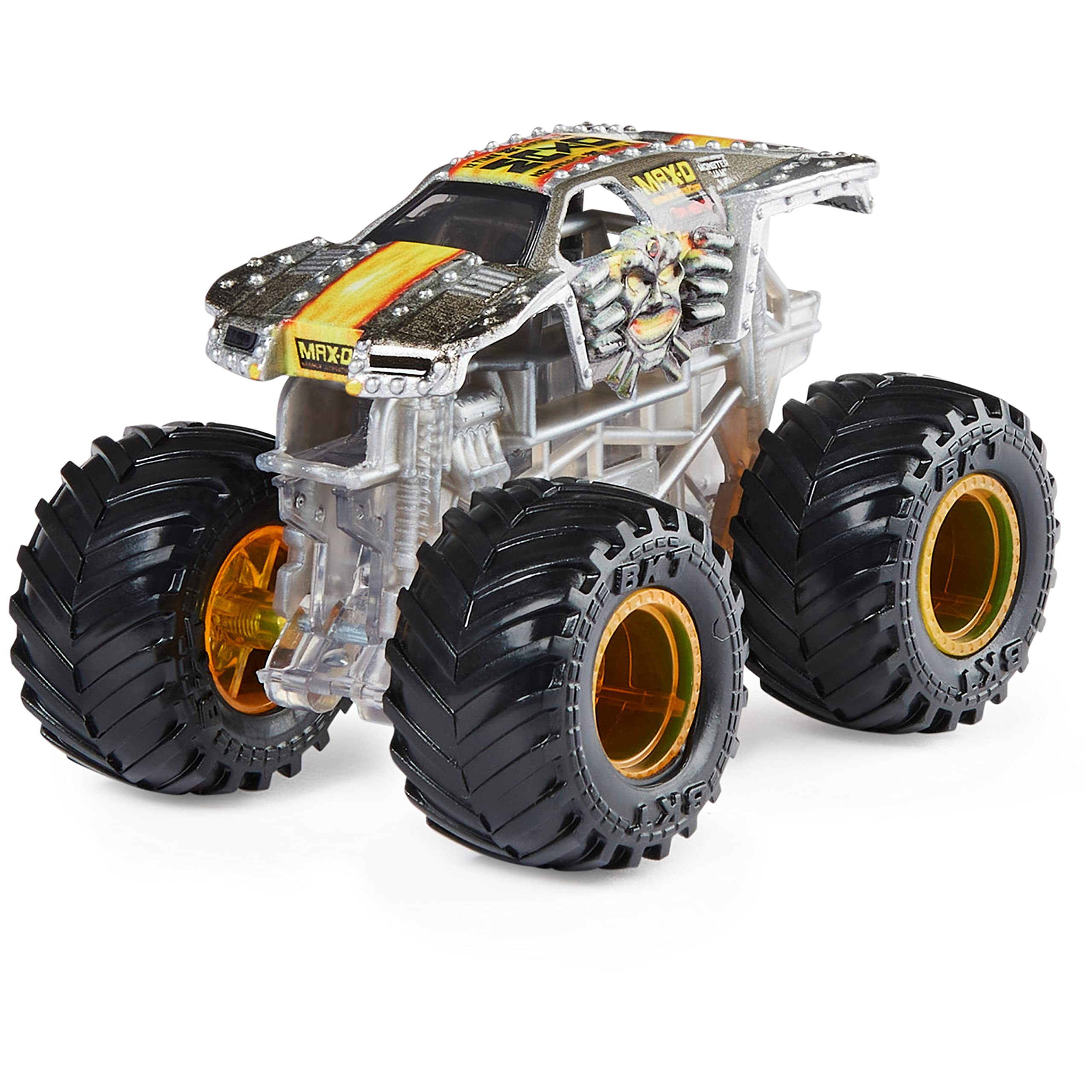 Monster Jam, Official Max-D Monster Truck, Die-Cast Vehicle, See-Thru Crew Series, 1:64 Scale, Kids Toys for Boys Ages 3 and up