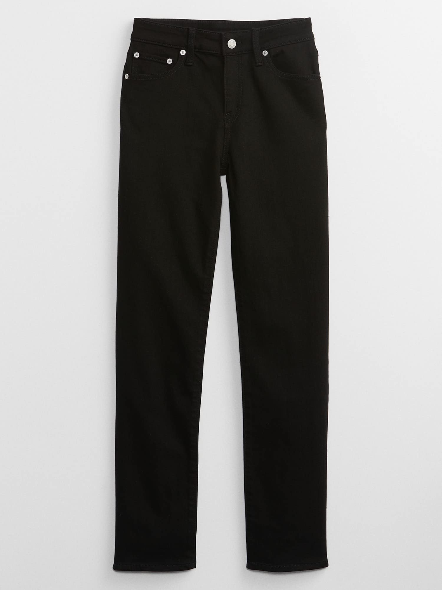 GAP Womens Classic Straight Fit Jeans, Black Wash, 27 Long US