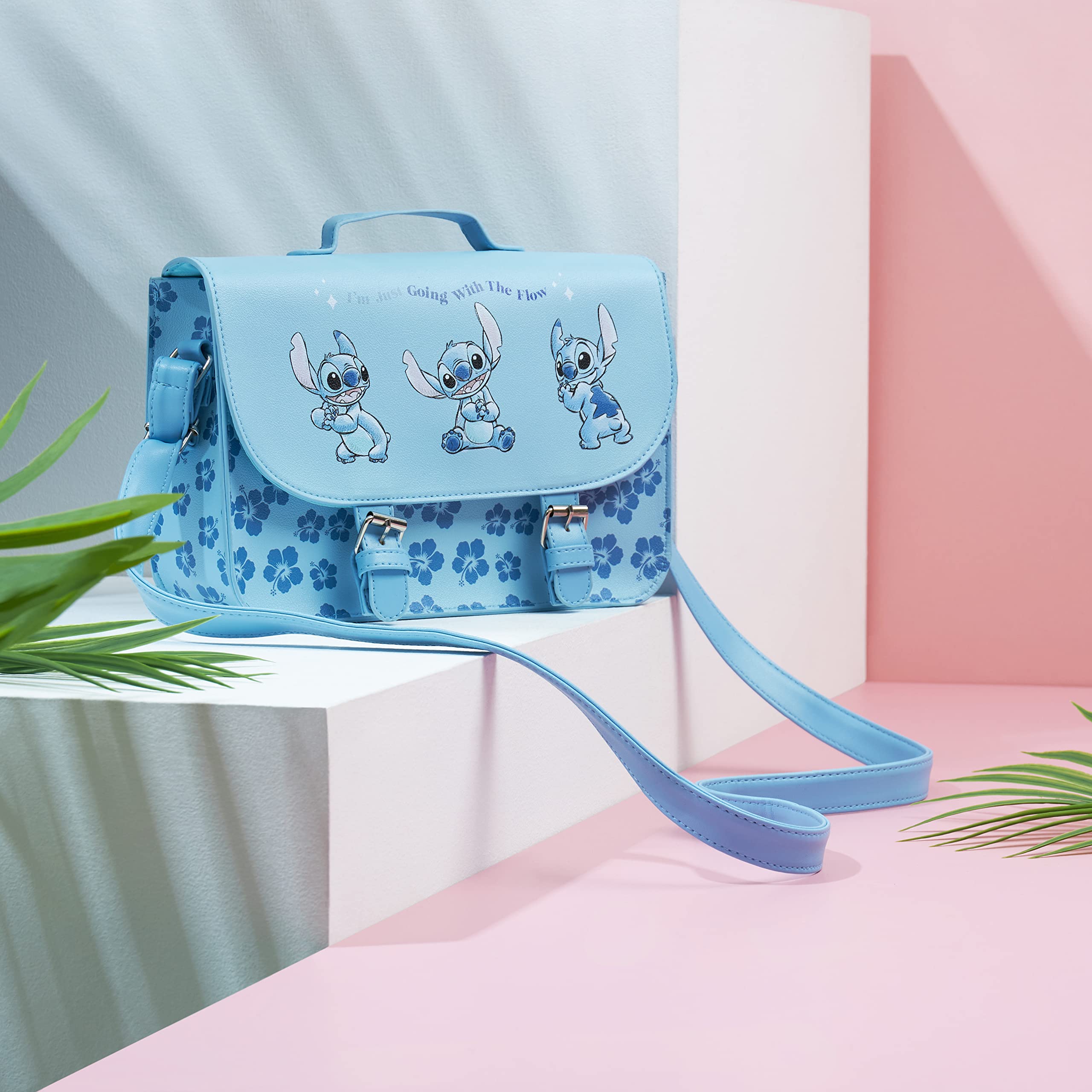 Disney Stitch Bag for Girls, Lilo and Stitch Cross Body Bag (Blue)