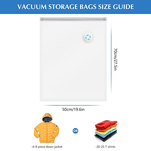 Colorlife Vacuum Storage Bags 5 Pack(Medium),Double-Zip Seal Space Saver Sealer Bag For Beddings Comforters Blankets Quilt Pillows Clothes, Save 80% Space,No Vacuum Pump Needed(5x70*50cm)