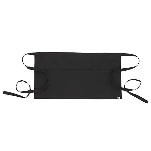 Chef Works unisex adult Waist Apron apparel accessories, Black, One Size US