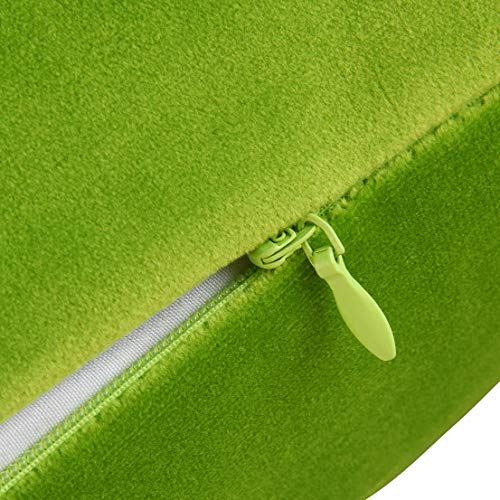 Mixhug Set of 2 Cozy Velvet Square Decorative Throw Pillow Covers for Couch and Bed, Chartreuse, 18 x 18 Inches