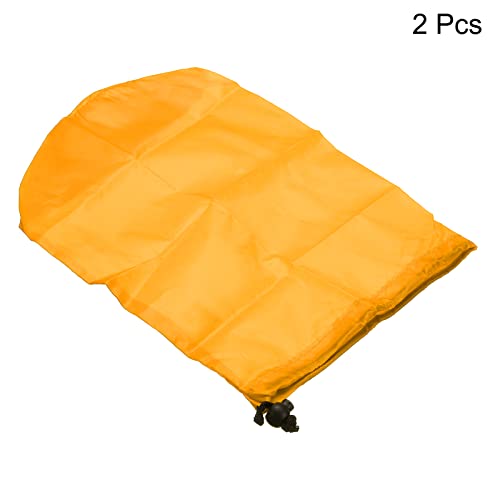 PATIKIL Clothes Storage Drawstring Bag, 2 Pack Ultra Large Clothes Blankets Organizer Bag with Strap for Camping Travel, Yellow