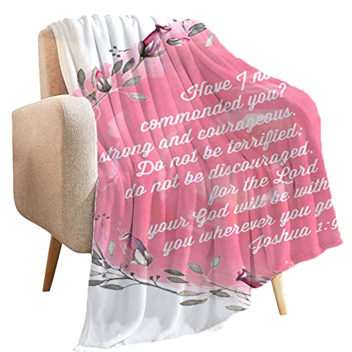 Bible Verse Joshua 1 9 Throw Blanket with Inspirational Thoughts and Prayers Religious Soft Christian Throw Blanket Inspirational Blankets and Throws Caring Gift for Men & Women