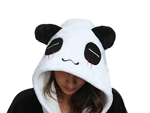LATH.PIN Panda Wearable Blanket Hoodie Oversized Sherpa Fleece Hoodie Blanket Giant Hooded Sweatshirt Blanket Jacket with Sleeves