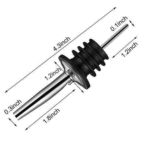 2PCS Stainless Steel Pourers, BALTRE Speed Wine Bottle Pourer, Olive Oil and Vinegar Tapered Stopper Spout, Suitable for About 3/4" Bottle Mouth, with Sealed Dust Caps
