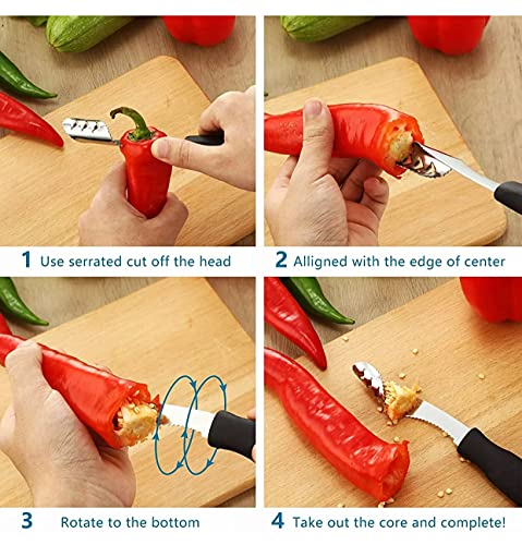 Jalapeno Pepper Corer, Stainless Steel Chili Corer Remover, JALAPENO Pepper Corer, Pepper Cutter Corer Slicer Tomato Fruit Kitchen Tools