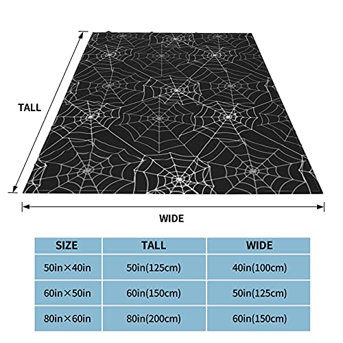 Annalice Spider Cobweb Spiderweb Halloween Goth Pattern Flannel Fleece Blanket Ultra-Soft Fluffy Warm Throw Blanket for Couch Bed All Seasons Suitable for Women, Men 50*40inch